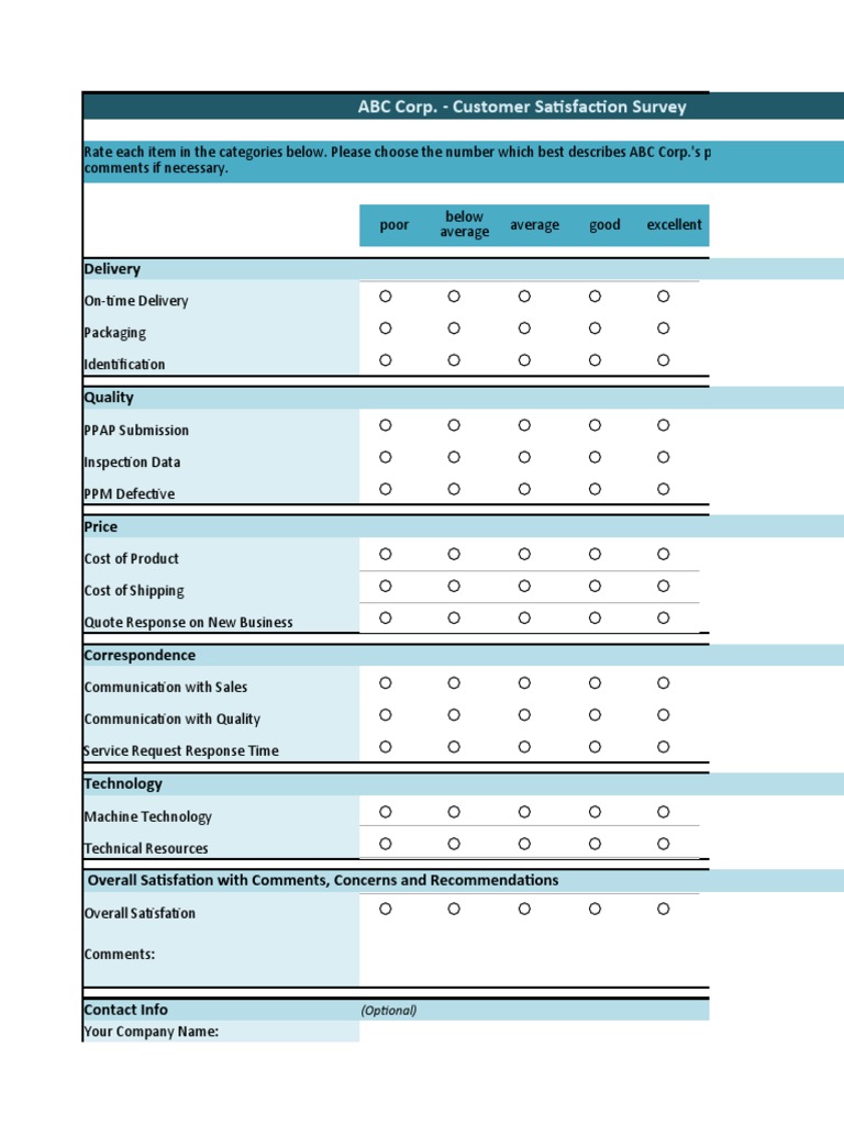 Customer Satisfaction Survey - Manufacturing | PDF | Download ...