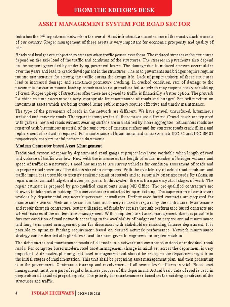 Asset Management System For Road Sector | PDF | Road | Asset Management