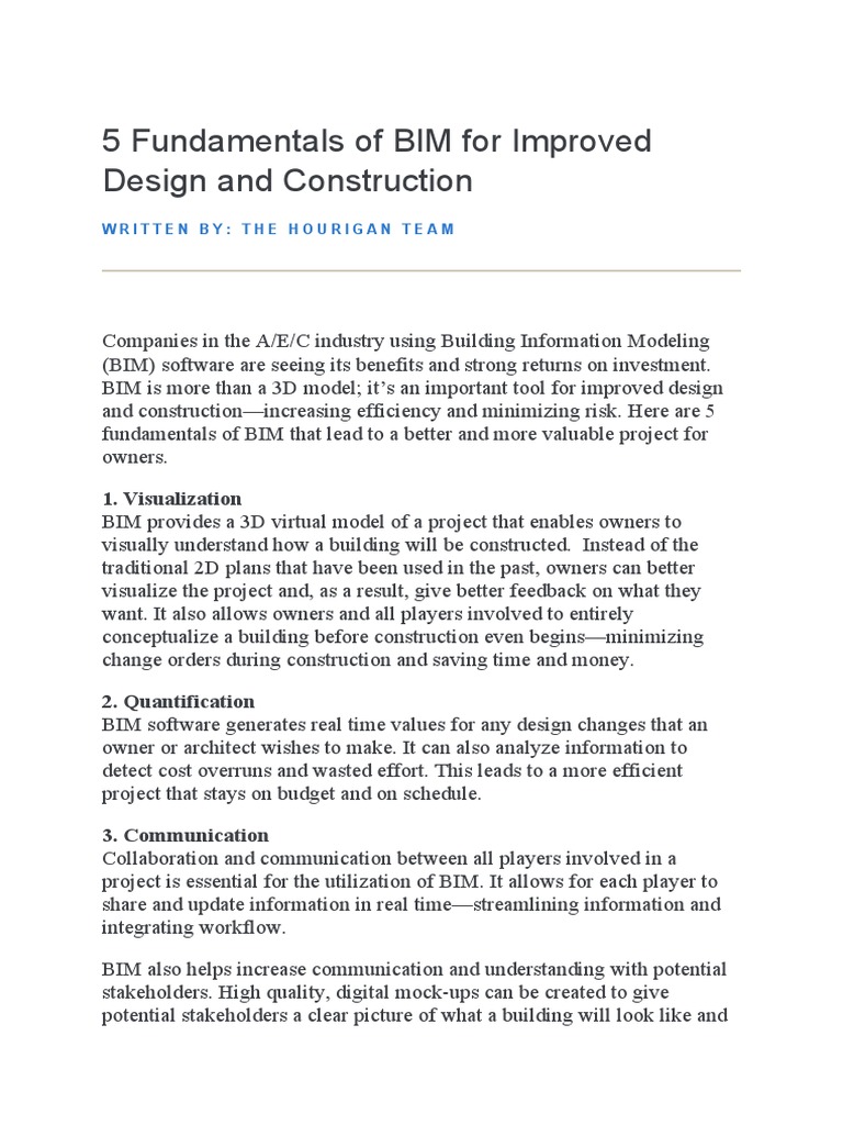 5 Key BIM Fundamentals for A/E/C Success | PDF | Building Information ...