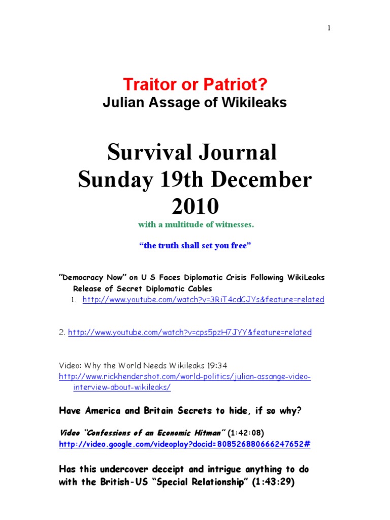 Survival Journal 19th December 2010 | PDF | Economies | Macroeconomics