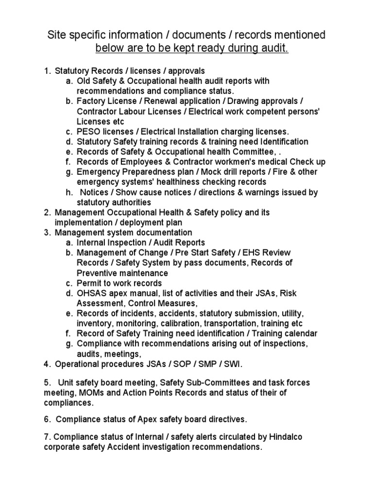 Documents For Audit | PDF