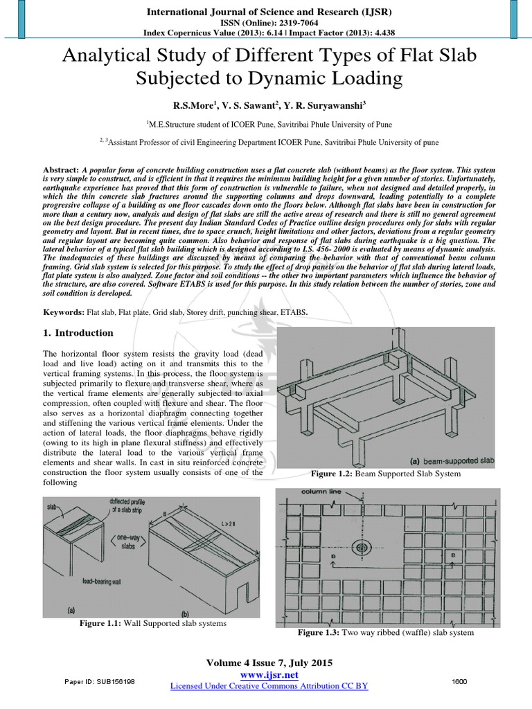 Analytical Study of Different Types of Flat Slab | PDF | Bending | Force