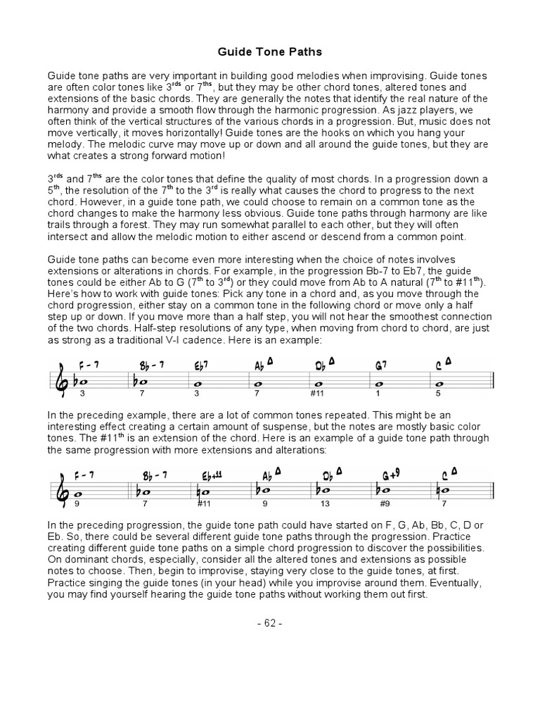 Guide Tone Paths | PDF | Harmony | Chord (Music)