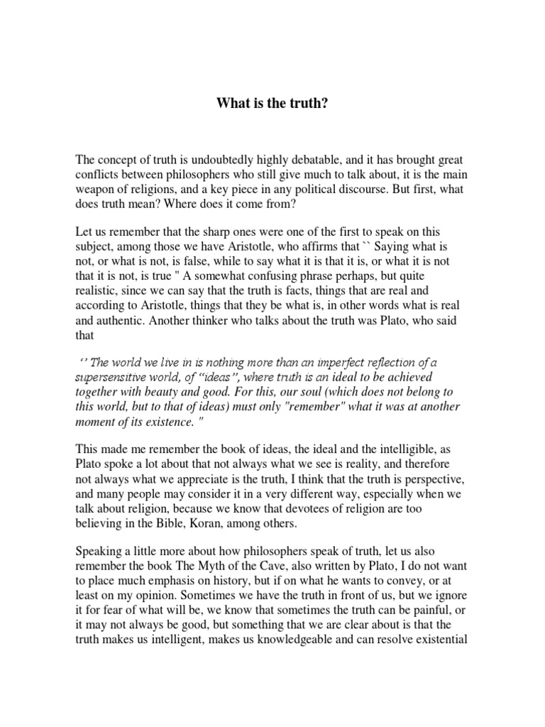 What Is The Truth PDF | PDF | Plato | Idea