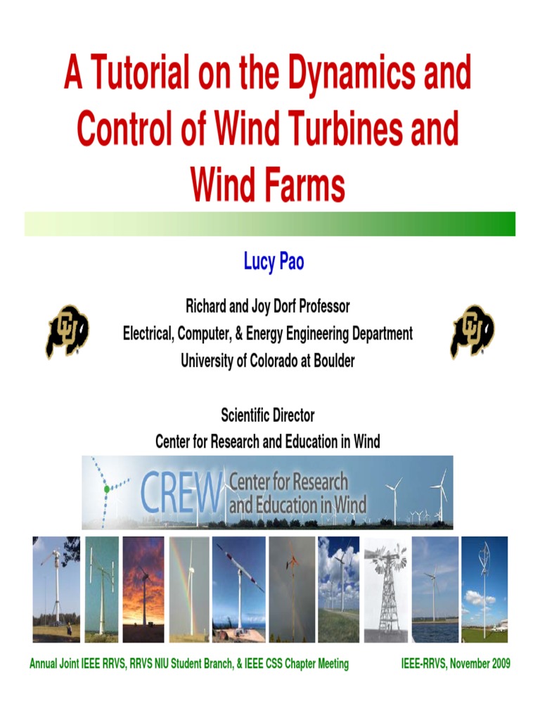 A Tutorial On The Dynamics and Control of Wind Turbines and Wind Farms ...