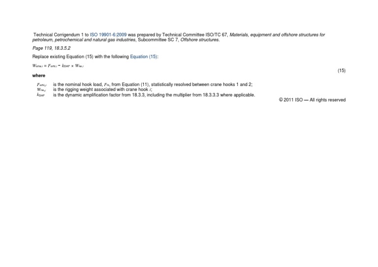 Corrigenda ISO 19901-6 - 1999 | PDF