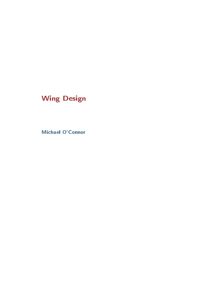 Wing Design PDF | PDF | Lift (Force) | Airfoil