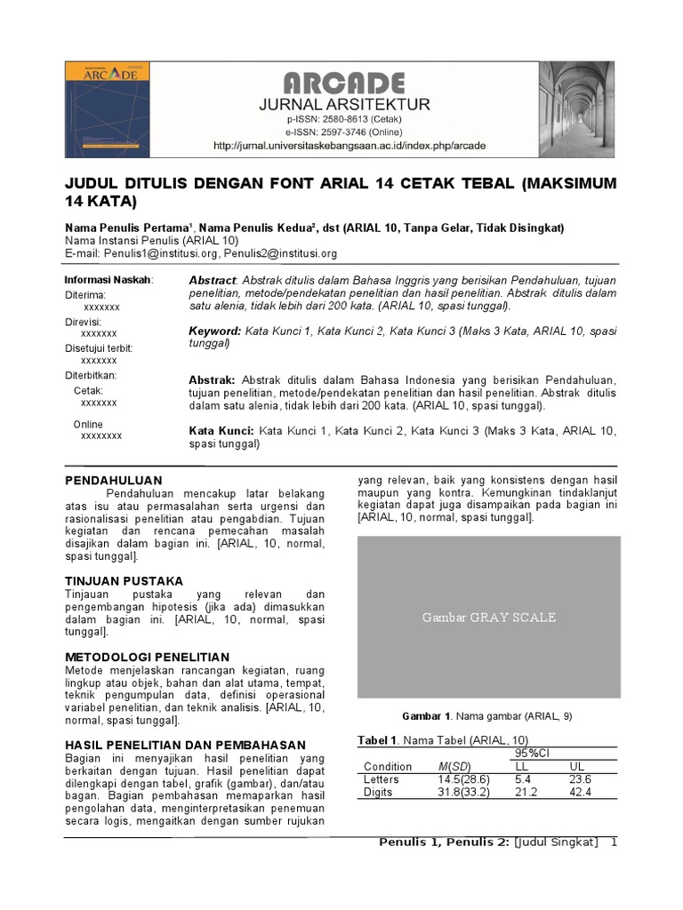 Template ARCADE Journal Architecture (OK) | PDF