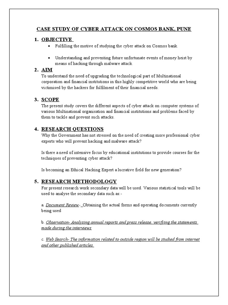 Case Study of Cyber Attack On Cosmos Bank | PDF | Computers