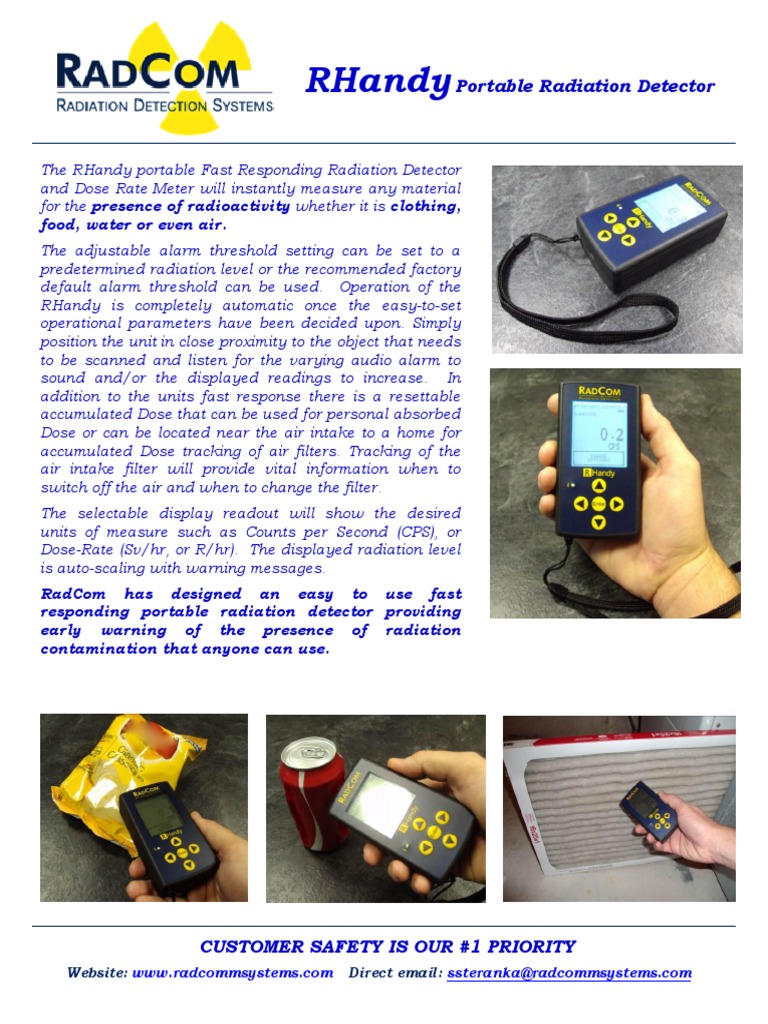 RHandy Portable Radiation Detector | PDF | Radioactive Contamination ...