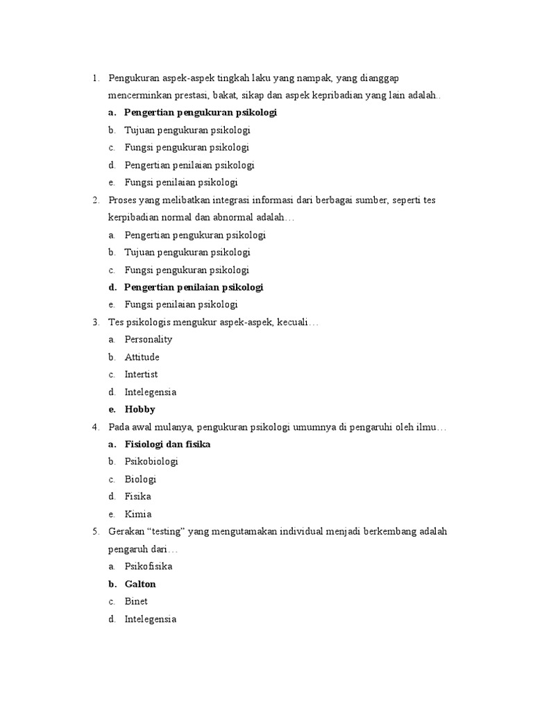 Soal Psiko Kel 8 | PDF