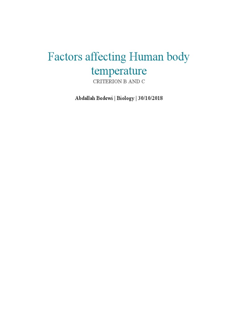 Factors Affecting Human Body Temperature | PDF | Thermometer | Temperature