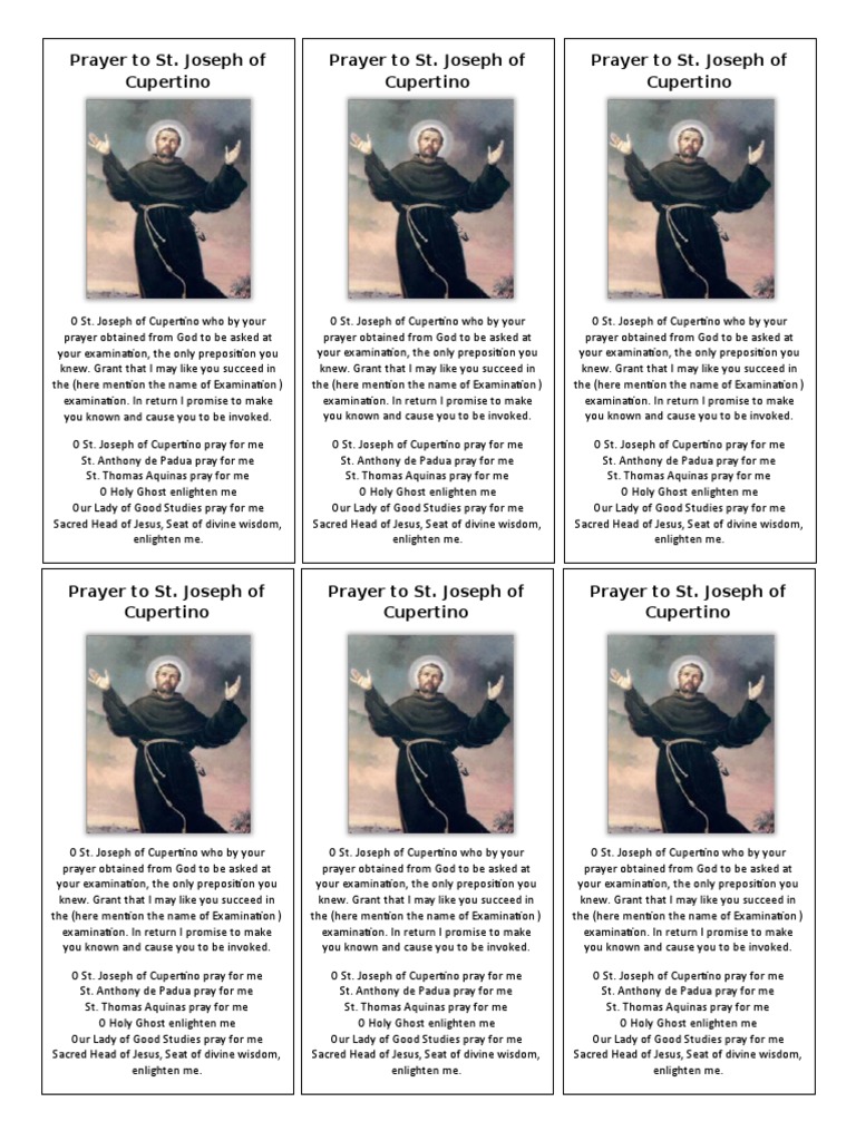 Prayer To St. Joseph of Cupertino | Download Free PDF | Saint Joseph ...