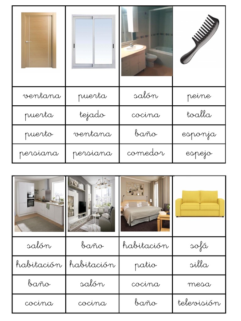 Tarjetas Vocabulario Casa PDF | PDF