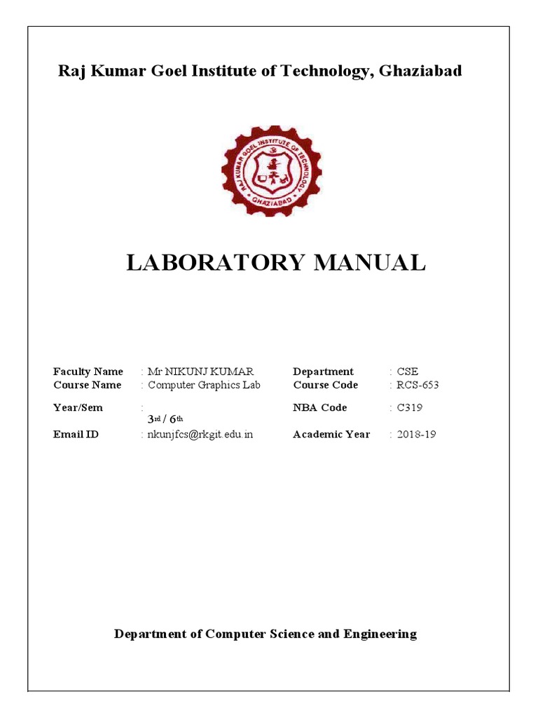 CG Lab Manual | PDF | Rendering (Computer Graphics) | Computer Graphics