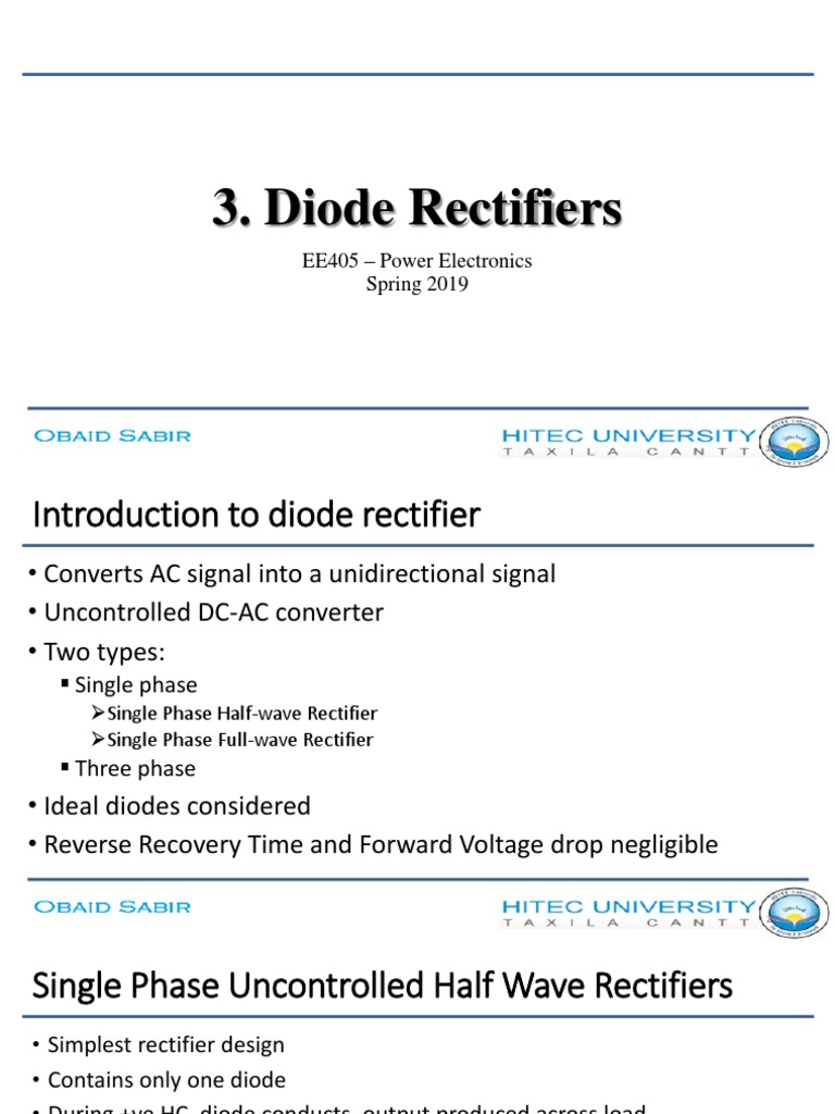 3.diode Rectifiers | PDF | Rectifier | Diode