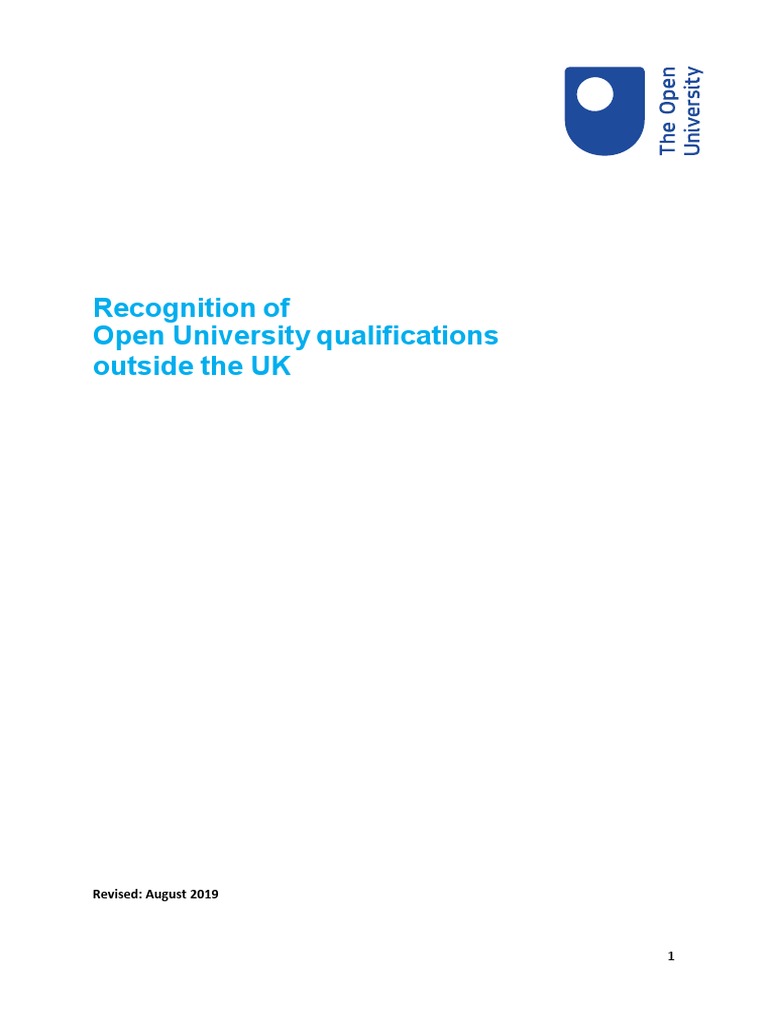 Recognition of Open University Qualifications Outside The UK | PDF ...