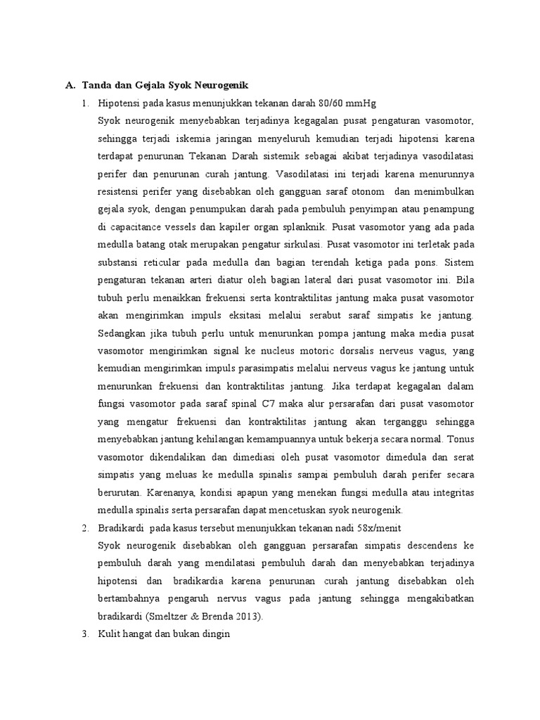 Tanda Dan Gejala Syok Neurogenik | PDF