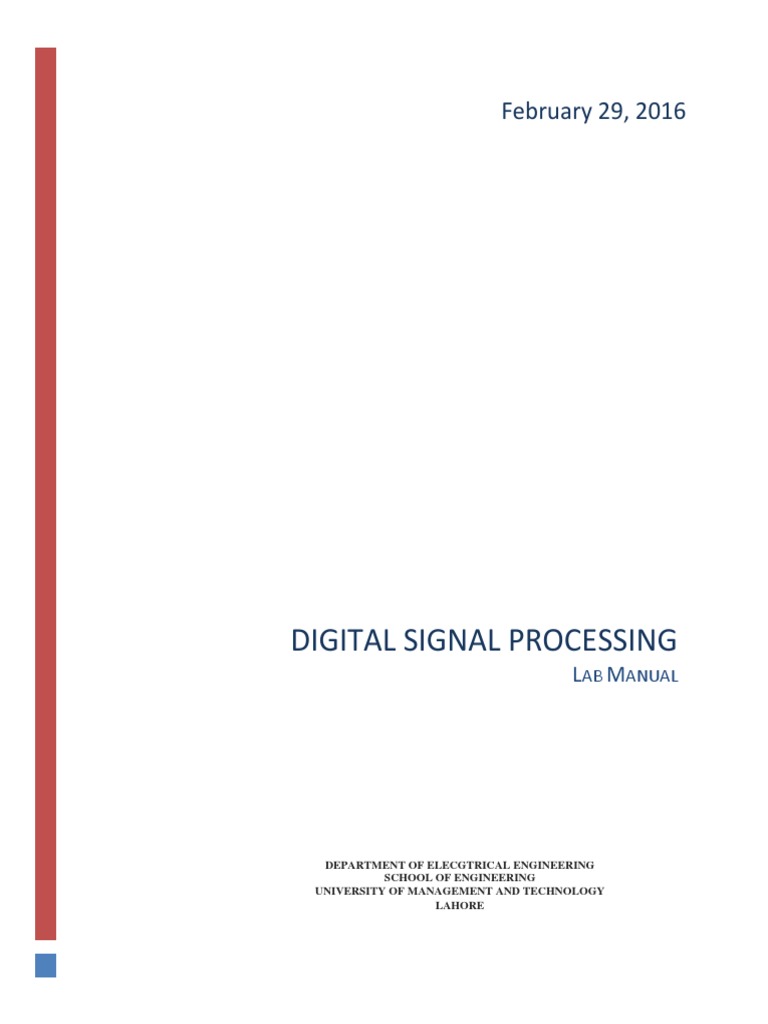 MATLAB DSP Lab Manual UMT Lahore | PDF | Matlab | Amplitude