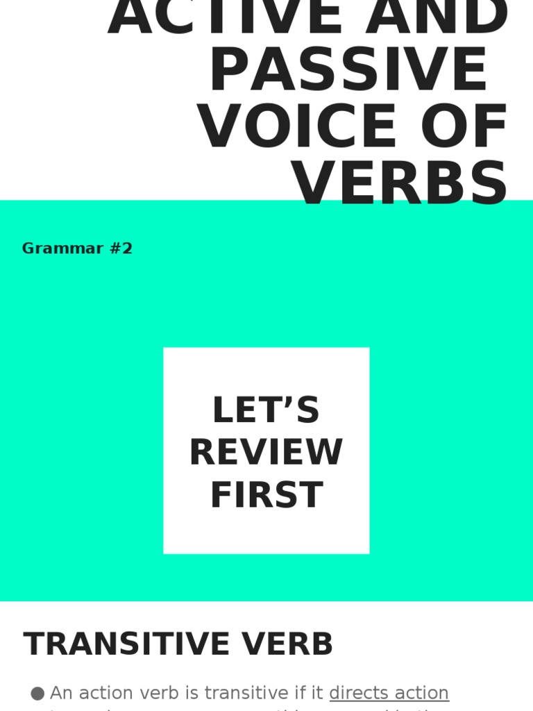 Voices of Verbs | PDF | Perfect (Grammar) | Verb