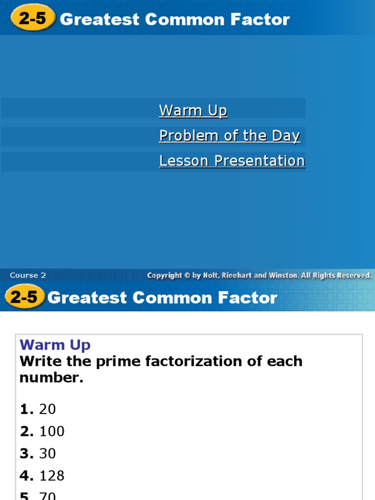 Warm Up Problem of The Day Lesson Presentation | PDF | Discrete ...