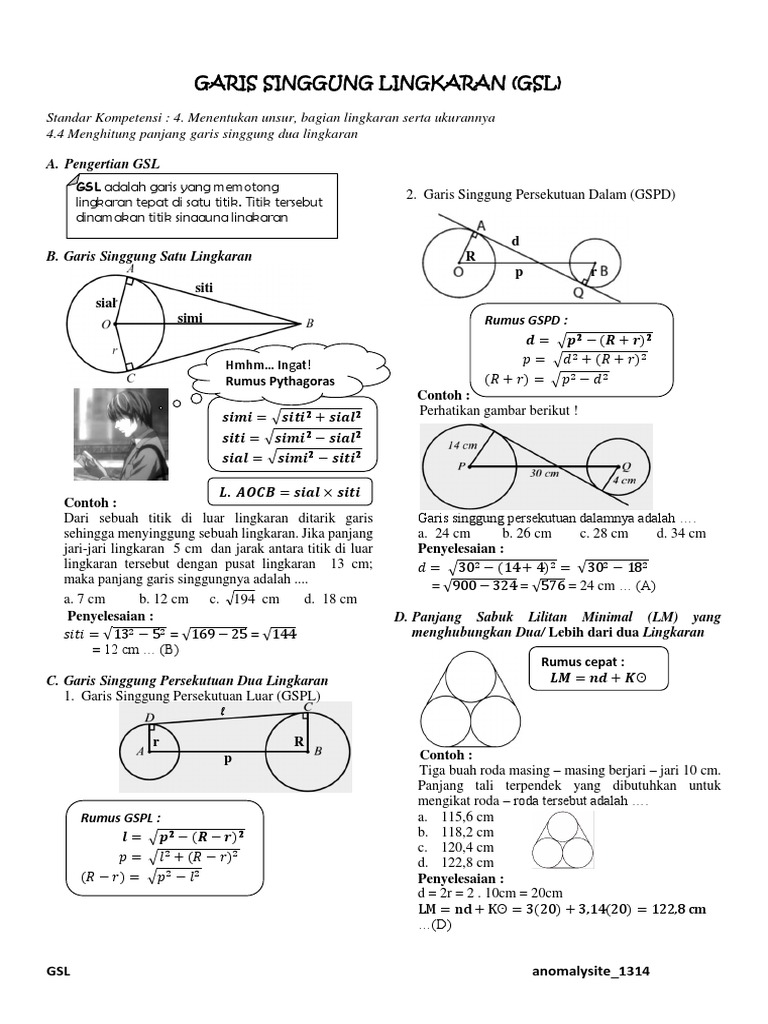 Garis - Singgung - Persekutuan Luar (GSPL) Dan Dalam (GSPD) PDF | PDF