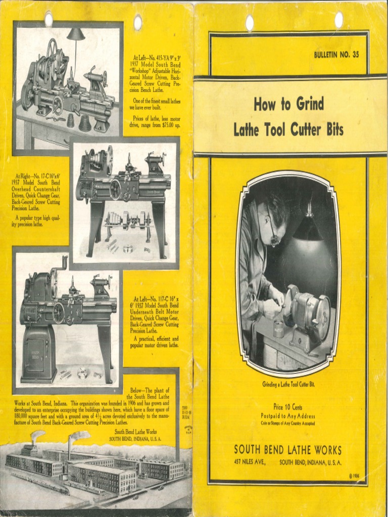 Grinding Lathe Tool Cutter Bits South Bend Pdf
