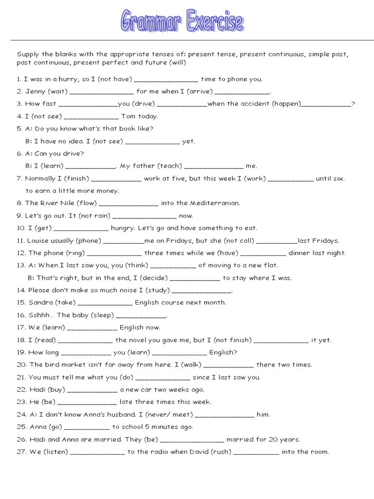 Grammar Exercises | PDF