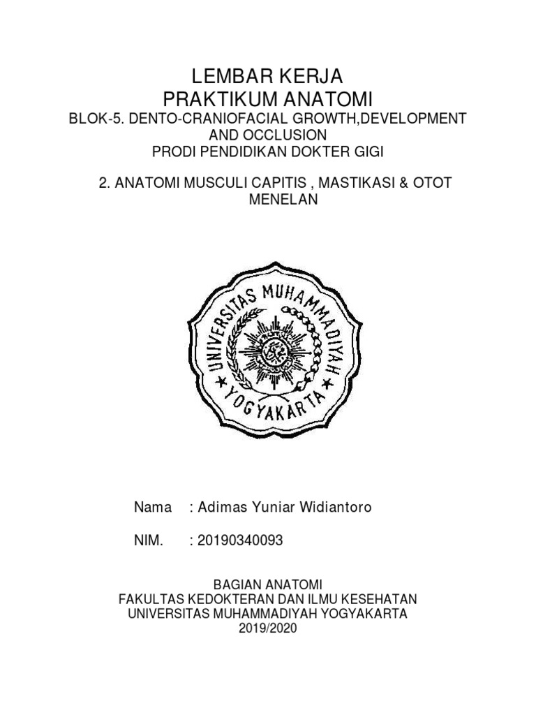adim-LEMBAR KERJA ANATOMI MUSCULI CAPITIS BLOK 5 PSPDG 2019-2020-1 | PDF