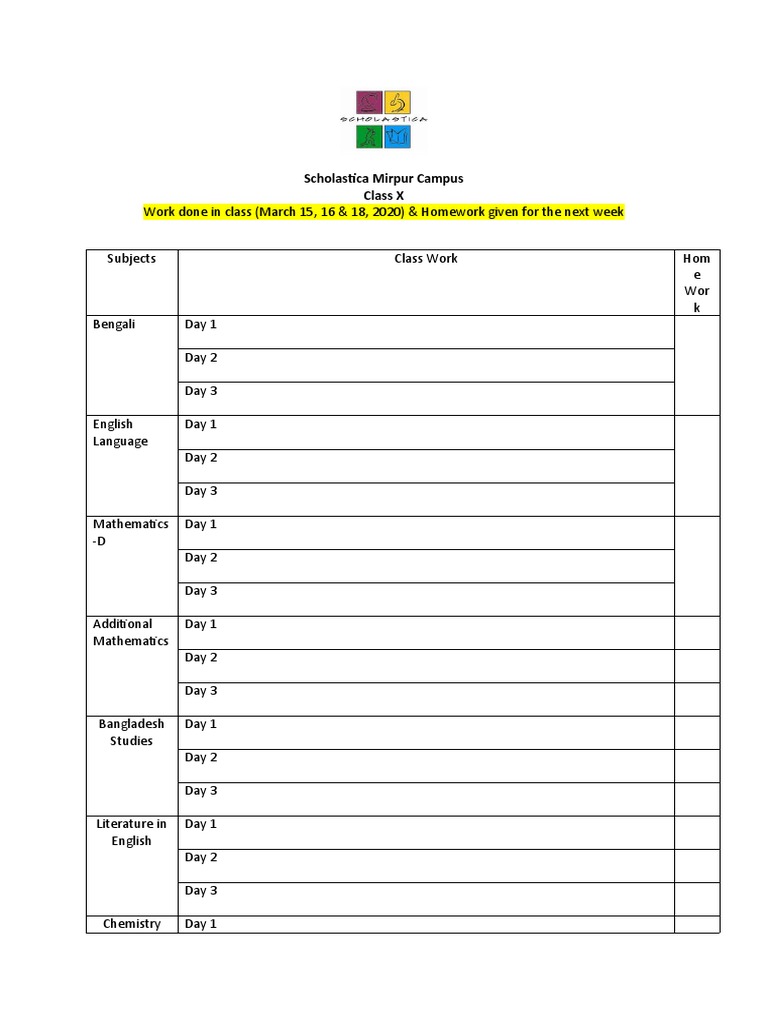 Classwork and Homework Format | PDF | Physical Sciences | Science