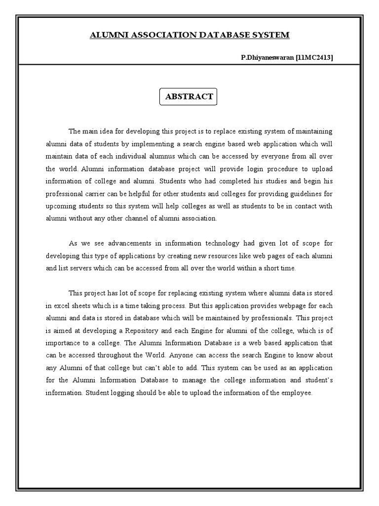 Alumni Database Management System | PDF | Ajax (Programming) | Databases