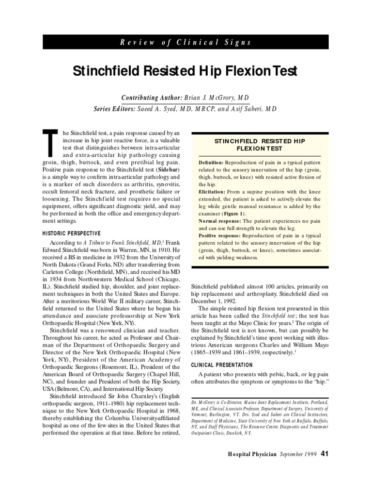 Stinchfield | PDF | Hip | Orthopedic Surgery
