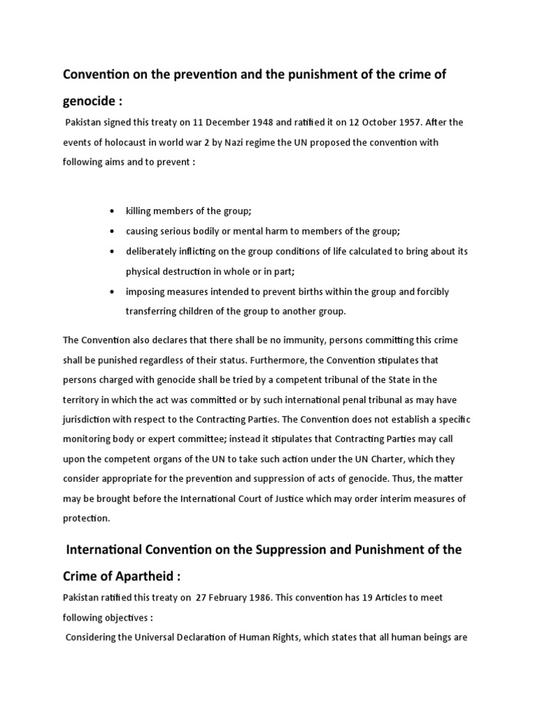 Convention On The Prevention and The Punishment of The Crime of ...
