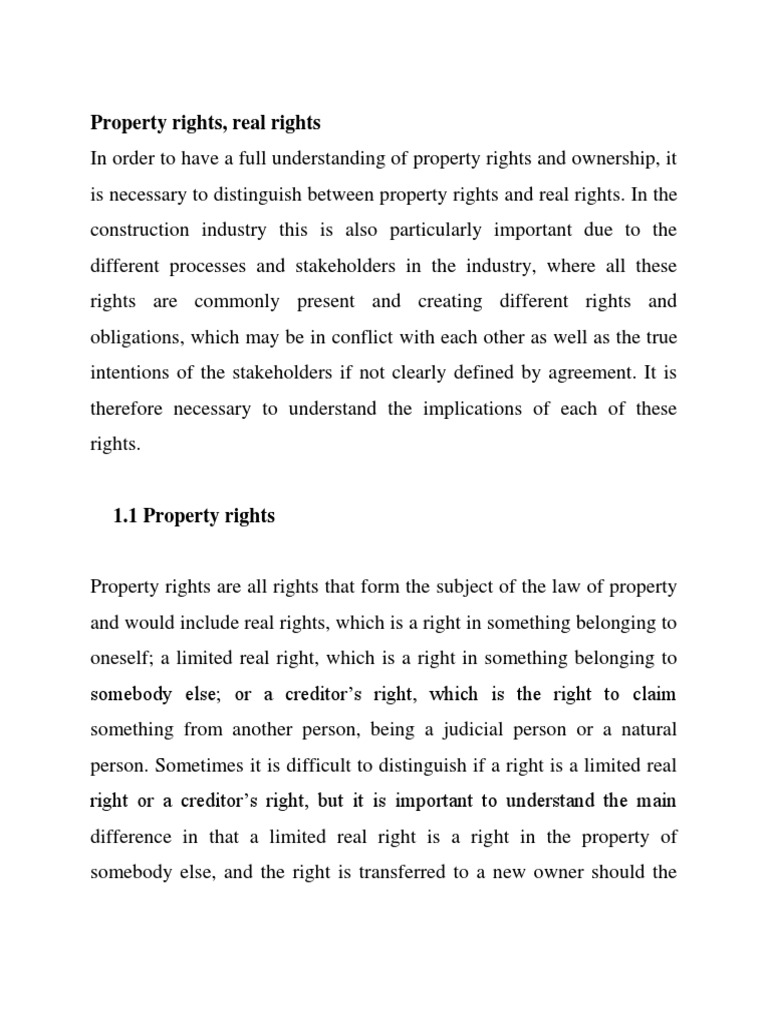 Property Rights PDF | PDF | Ownership | Property