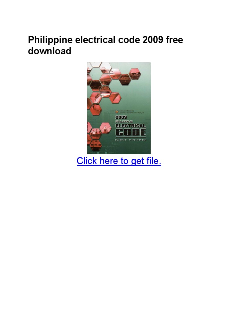 Philippine Electrical Code 2009 | PDF | Electrical Wiring | Wire