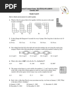 Math Kangaroo Grade 5 Test Paper | PDF | Test (Assessment)