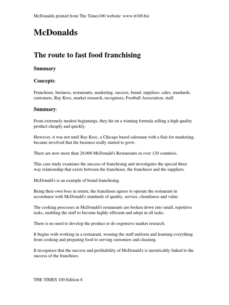 MCD 8 Full | PDF | Franchising | Mc Donald's