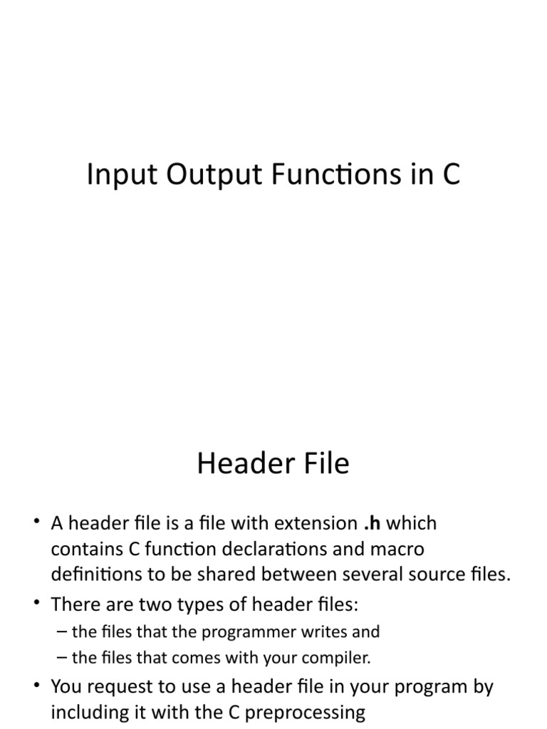 Input Output Functions In C Pdf Integer Computer Science Syntax 3938