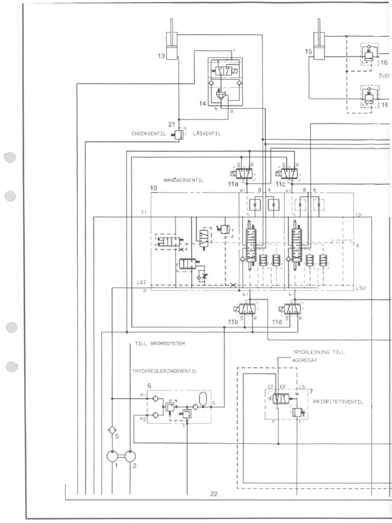 Diagram of a Hydraulic System with Labeled Components | PDF