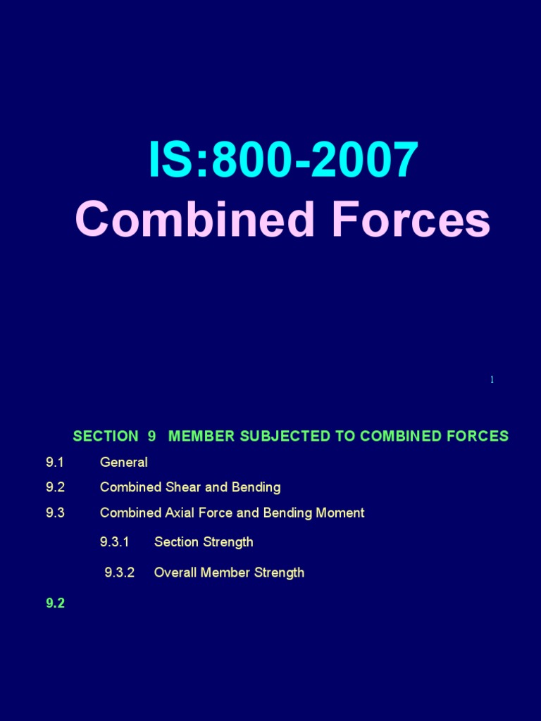 Members Subjected To Combined Forces | PDF | Bending | Buckling