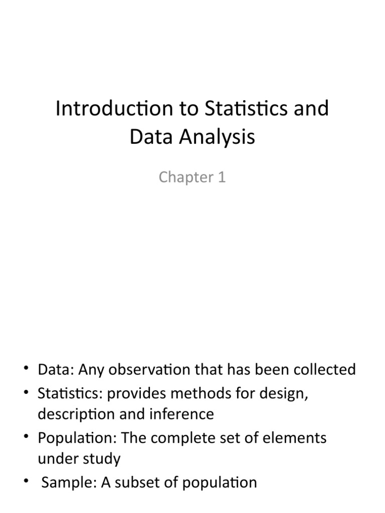 Introduction To Statistics and Data Analysis | PDF