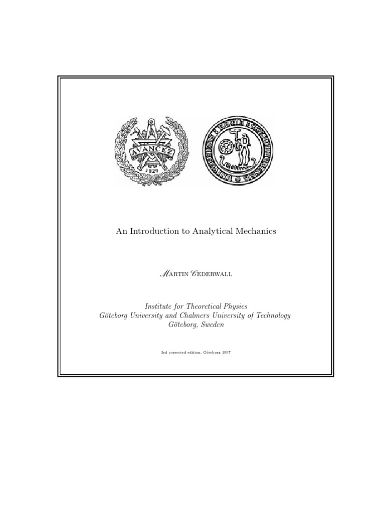 An Introduction To Analytical Mechanics | PDF | Lagrangian Mechanics ...
