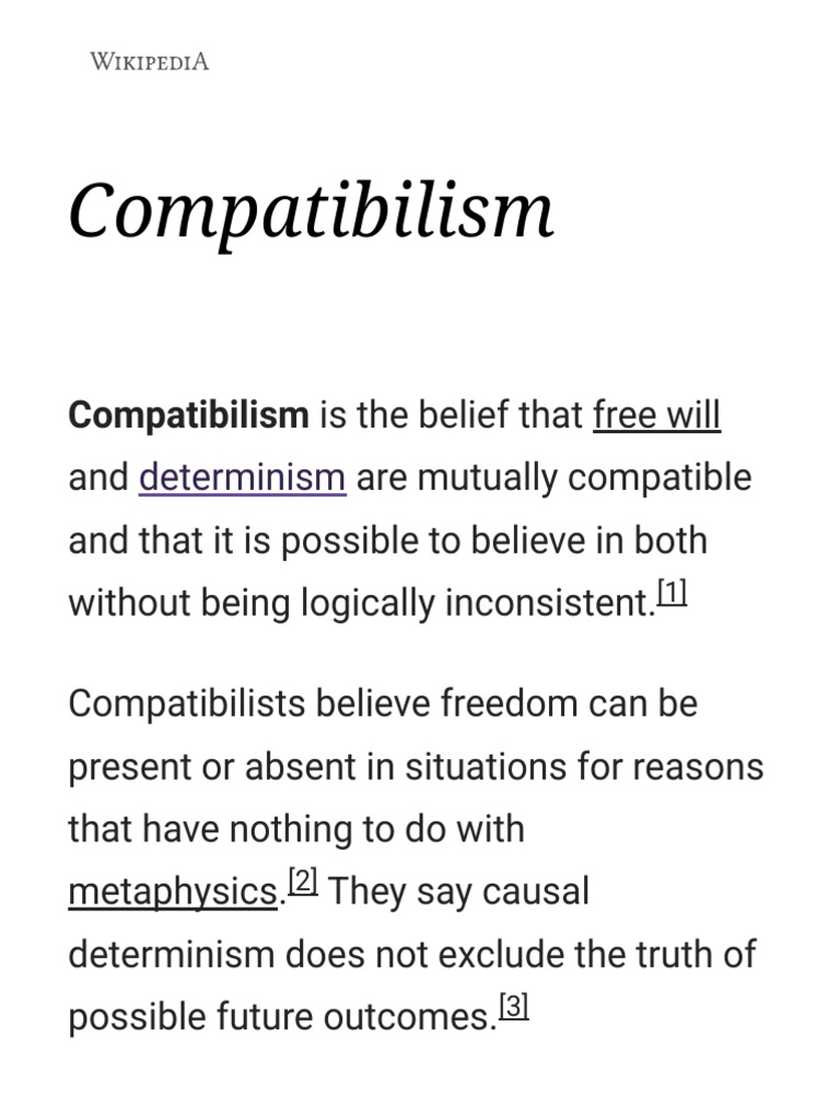 Compatibilism - Wikipedia | PDF | Philosophical Movements | Action ...