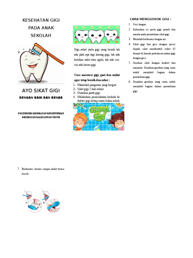 Leaflet Gosok Gigi Pada Anak Sekolah | PDF