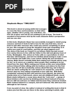 Twilight Book Report Summary | PDF | Twilight (Novel Series)
