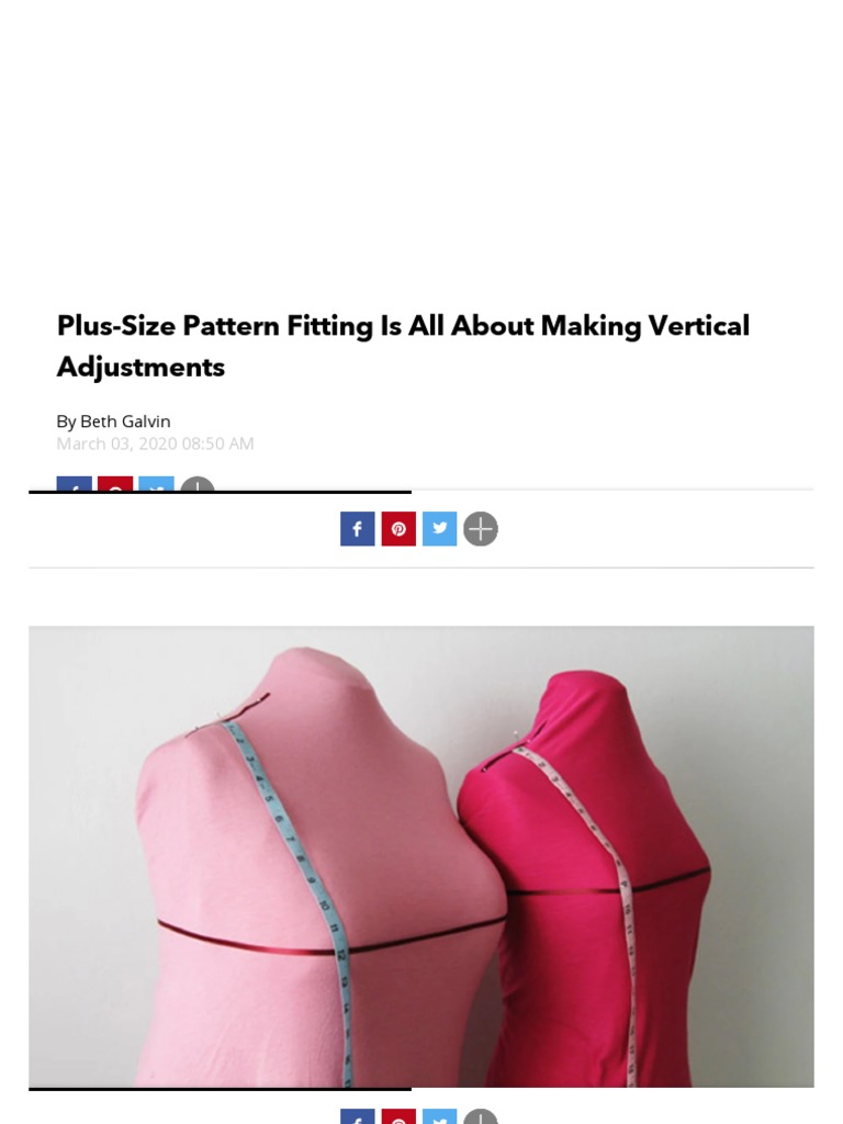 How To Make A Vertical Adjustment When Plus-Size Pattern Fitting | PDF ...