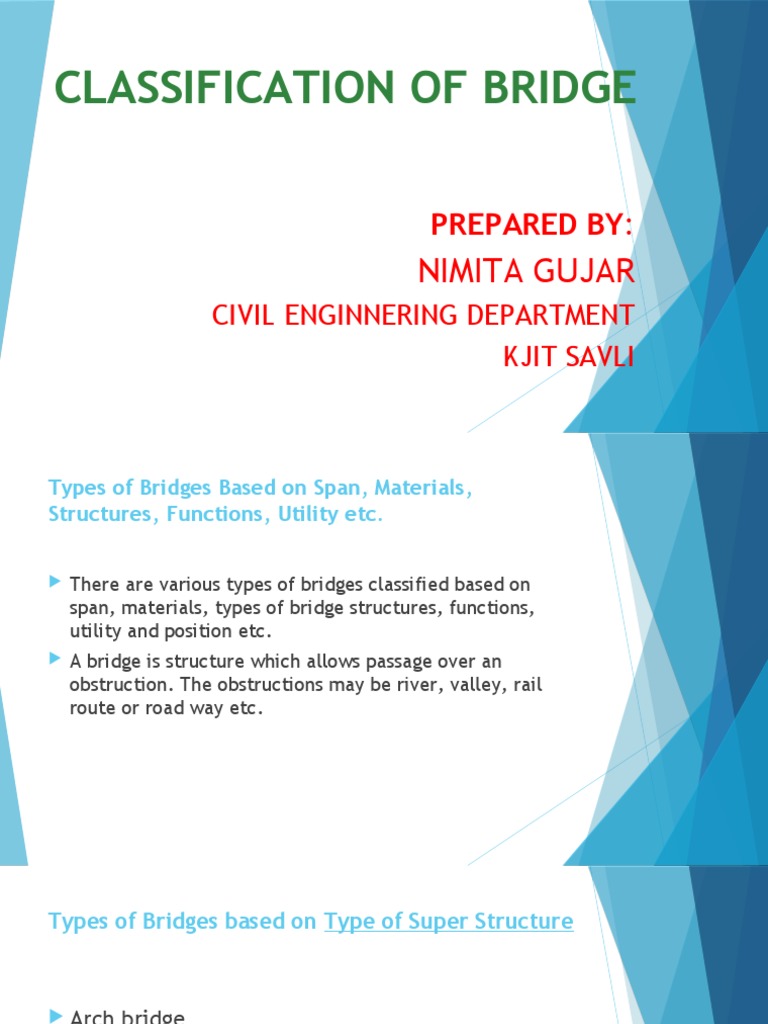 Classification of Bridge | PDF | Bridge | Truss