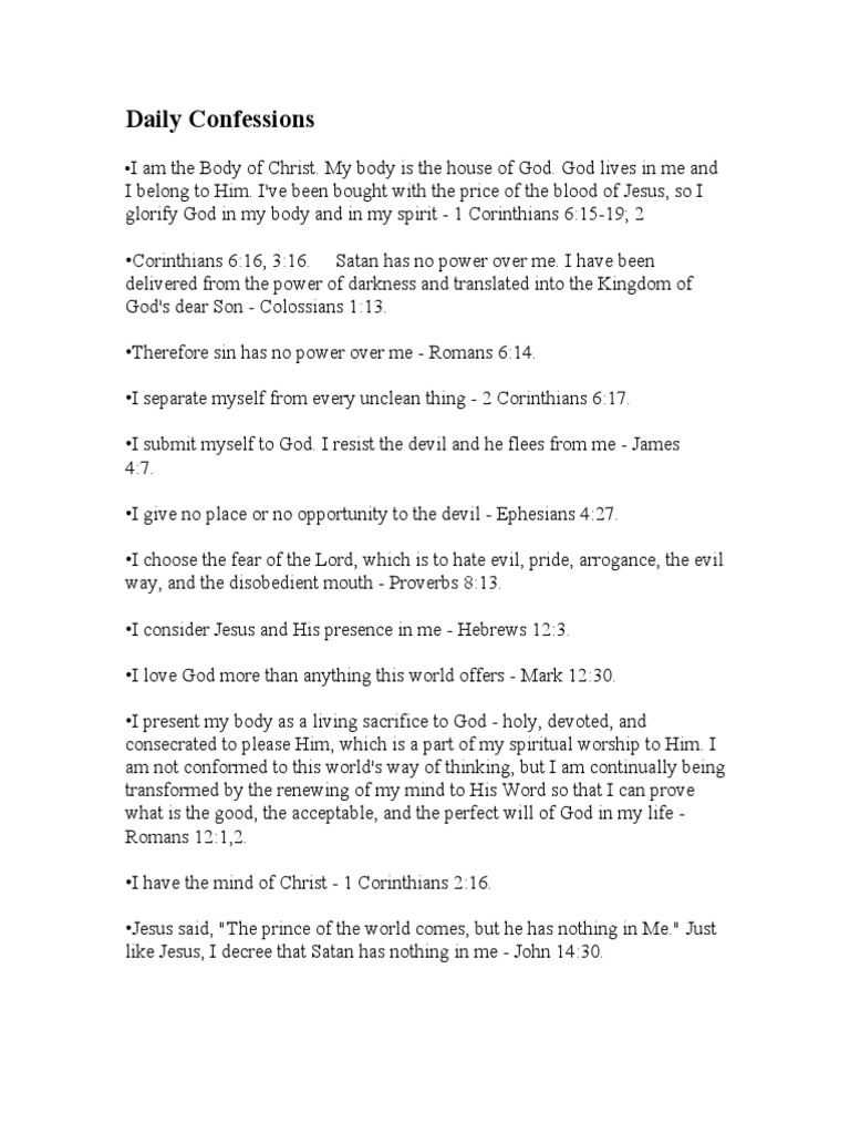 Daily Confessions | PDF | Devil | Logos (Christianity)