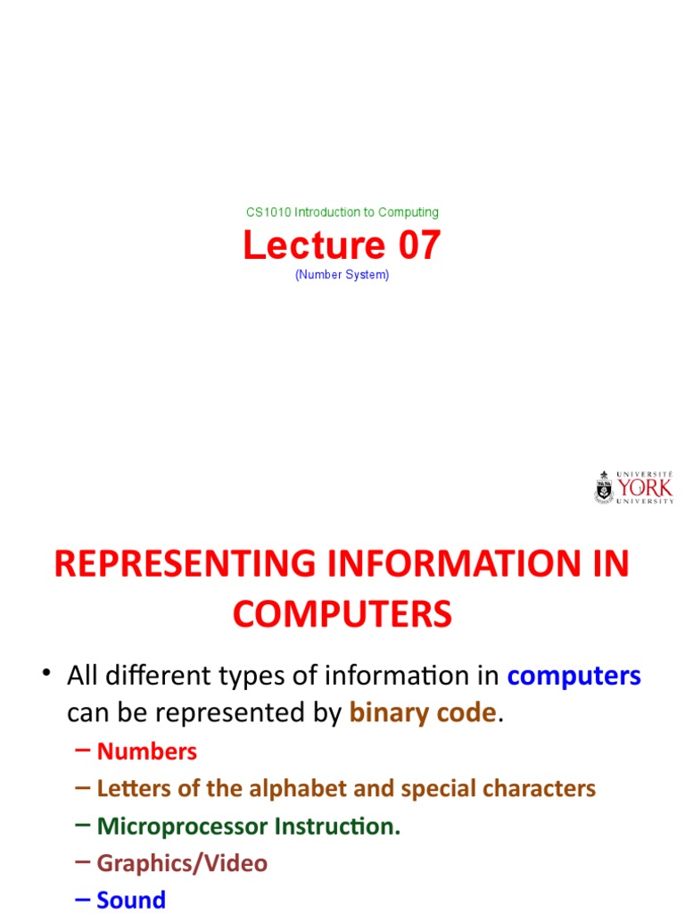 CS1010 Introduction To Computing: (Number System) | PDF | Decimal | Encodings