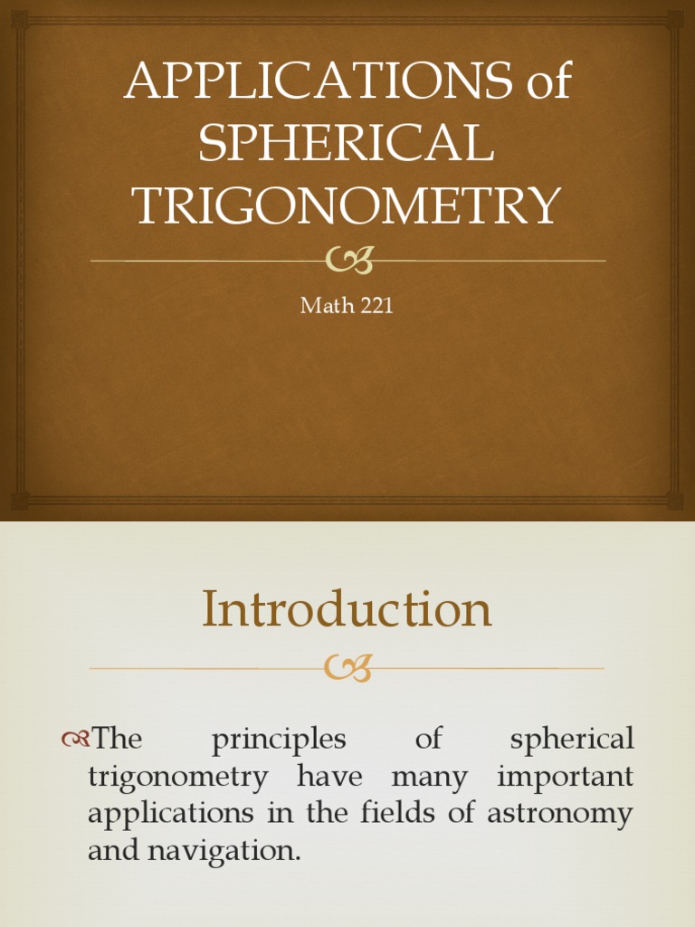 Spherical Trigonometry in Astronomy | PDF